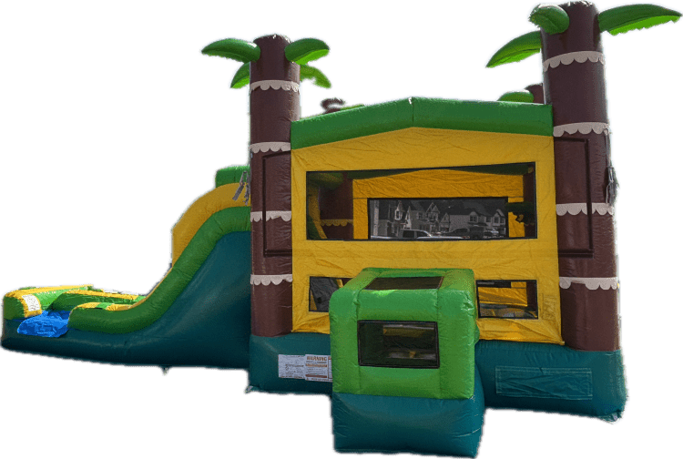 tropical bounce house with double slide - Party Patriots LLC Smiths ...